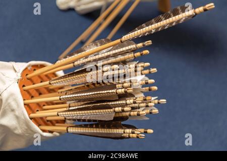 Replica of Traditional Medieval Archery Target Arrows Stock Photo - Alamy