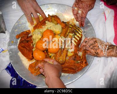 A traditional kashmiri marriage dishes famously known as wazwan. Wazwan ...