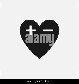 Icon of Heart with marking of Plus and Minus Stock Vector Image & Art ...