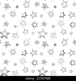 Isolated seamless pattern with doodle cosmos flower minimalistic floral ...