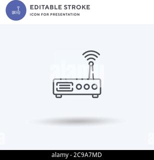 Modem icon vector, filled flat sign, solid pictogram isolated on white ...