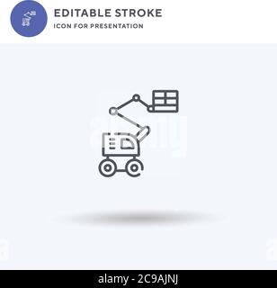 Boom Lift logo illustration on white background. Vector Truck Lift icon ...