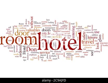 Hotel room word cloud concept Stock Photo - Alamy