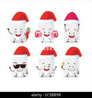 Santa Claus emoticons with sticky notes paper cartoon character Stock ...