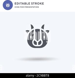 Goat icon vector, filled flat sign, solid pictogram isolated on white ...