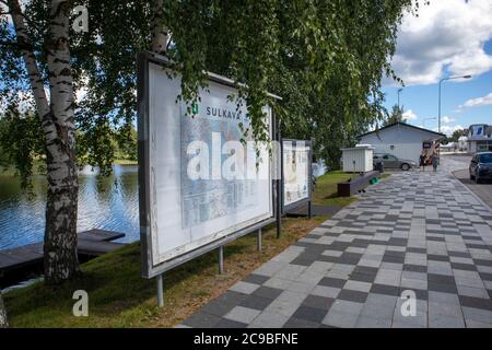 tourism map for tourists in Sulkava, Finland Stock Photo - Alamy