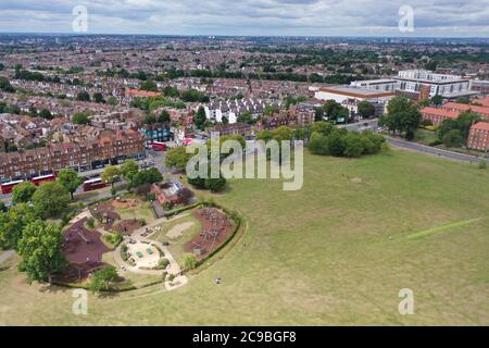 Aerial landscape view of Streatham in south London Stock Photo - Alamy