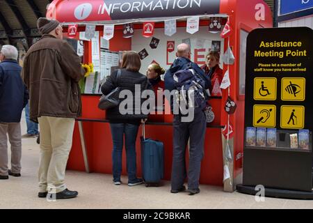 LNER Railway staff helping passengers at York Railway Station Stock ...