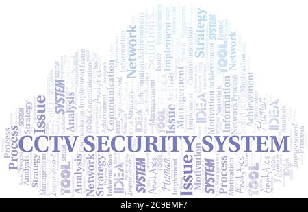 Cctv Security System typography vector word cloud. Wordcloud collage ...