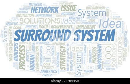 Surround System typography vector word cloud. Wordcloud collage made ...