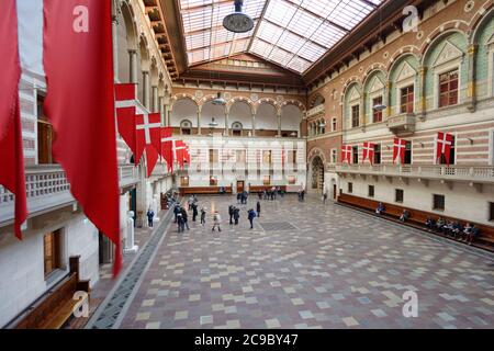 Interior of Copenhagen City Hall. Copenhagen, Denmark on February 7 ...