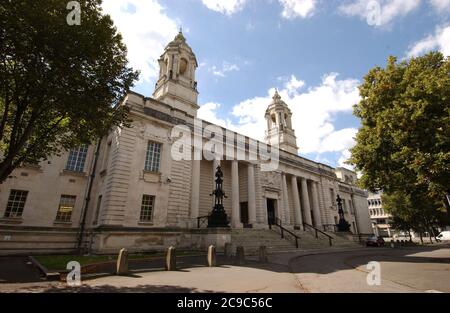 City of Cardiff, Wales. The Crown Building at Cathays Park is the head ...