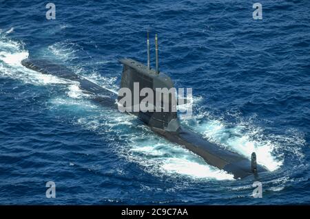 An aerial view of Royal Navy warships berthed at HMNB Portsmouth Stock ...