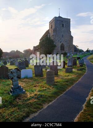 The church of St Andrew and St Cuthman, Steyning, West Sussex, UK Stock ...