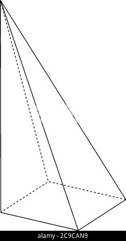 2 right rectangular pyramids with hidden edges; rectangular bases are ...