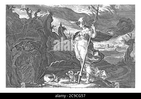 Minerva stands at the cave where Nijd lives and asks her to make ...