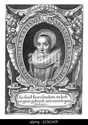 Portrait of Maria Strick at the age of 41, Willem Jacobsz. Delff, after ...