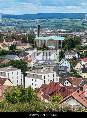 View of the rooftops of Fulda from Petersberg, Germany Stock Photo - Alamy
