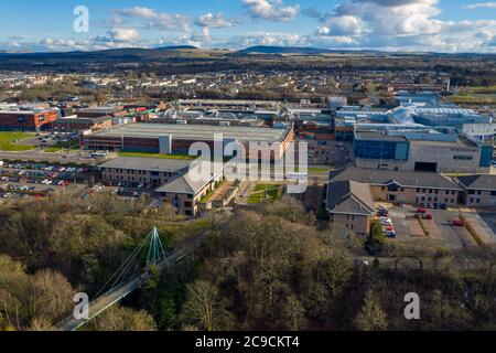 Aerial view of the Livingston shopping centre, Livingston, West lothian ...