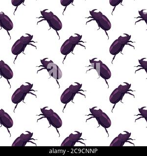 Colorful bugs seamless pattern. Cartoon cute insects of botanical icon ...