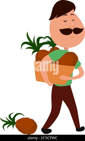 A set of cartoon pineapples isolated on white background Stock Vector ...