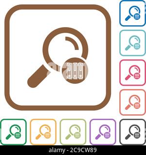 Archive search results white flat icons on color rounded square ...