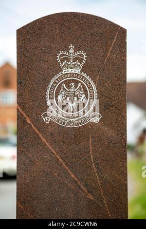 RAF Defford Radar Research Memorial, Defford Village, England Stock ...