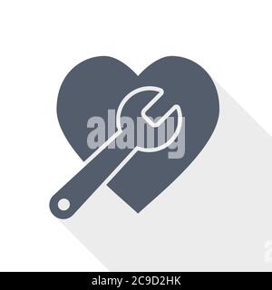 Wrench and Heart Icon Vector Logo Template Illustration Design. Vector ...