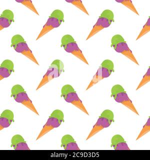 Ice cream seamless pattern. Summer. A wonderful bright pattern with a ...