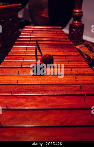 Xylophone with Wooden Mallets Stock Photo - Alamy
