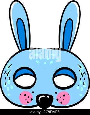 Rabbit mask, illustration, vector on white background Stock Vector ...