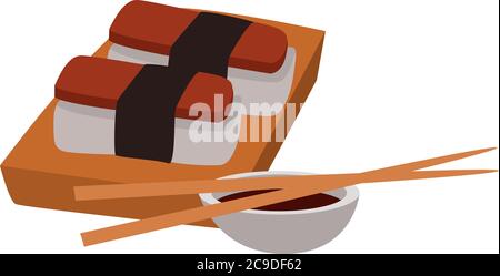 Musubi, illustration, vector on white background Stock Vector Image ...