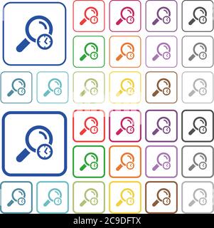 Query time flat color icons in round outlines. 6 bonus icons included ...