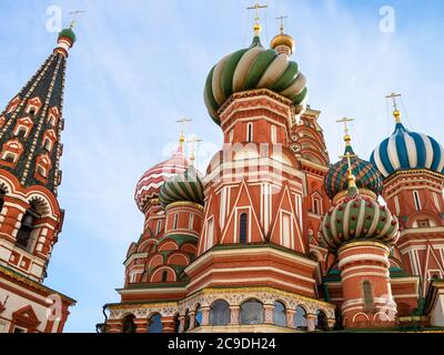 bottom view of Saint Basil (Vasily The Blessed, Pokrovsky) cathedral ...