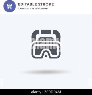 Goggles icon vector, filled flat sign, solid pictogram isolated on ...