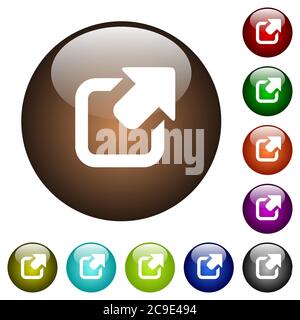 Export with upper right arrow round color beveled buttons with smooth ...