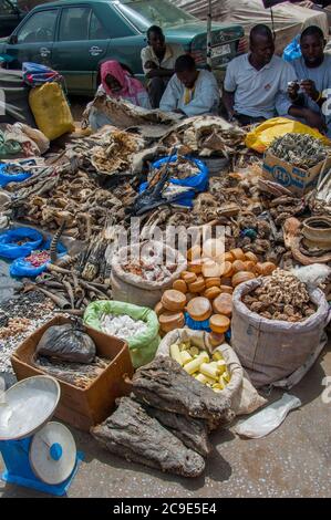 A small market in a street of Bamako, the capital and largest city of ...