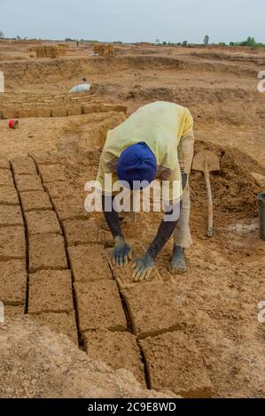 The mudbrick production in the Bandiagara area in Mali, West Africa ...