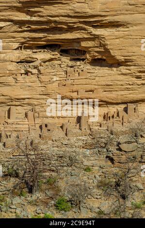 Dogon buildings in the Bandiagara Escarpment in the sahel of Mali 1995 ...
