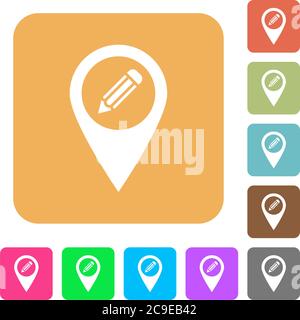 Edit GPS map location flat color icons in round outlines. 6 bonus icons ...