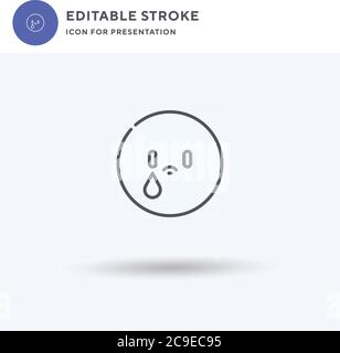 Sad icon vector, filled flat sign, solid pictogram isolated on white ...