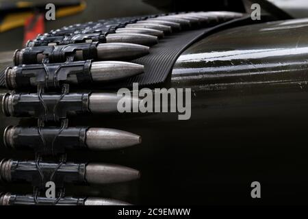 Detail of aircraft power sources and equipment on display to public ...
