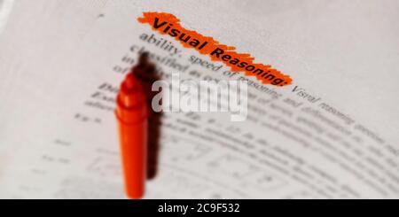 Reasoning mathematical terminology presented on book text highlighted ...