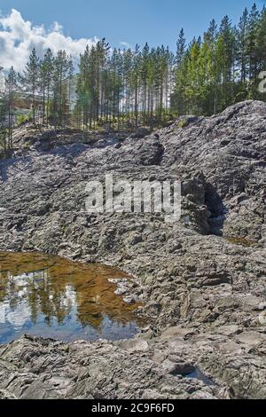 An ancient non-active volcano 2 billion years old. You can see the vent ...