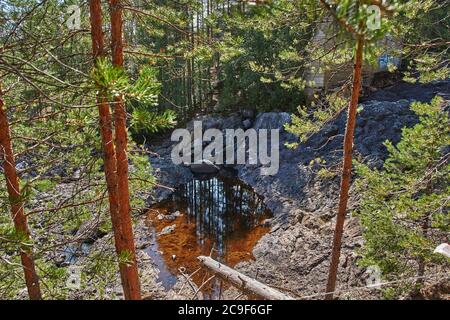 An ancient non-active volcano 2 billion years old. You can see the vent ...