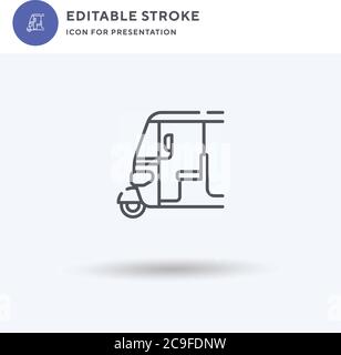 Rickshaw icon vector, filled flat sign, solid pictogram isolated on ...