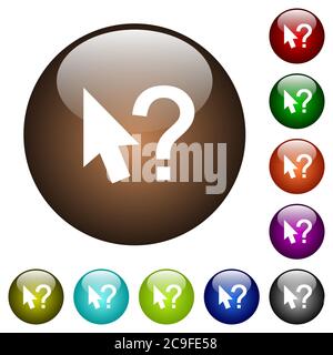 Help cursor white icons on edged square buttons in various trendy ...