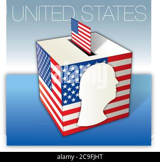 US presidential elections 2020, silhouette portraits of Joe Biden and ...