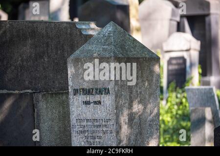 Grave of Franz Kafka at the New Jewish Cemetery, Olsany, Zizkov, Prague ...