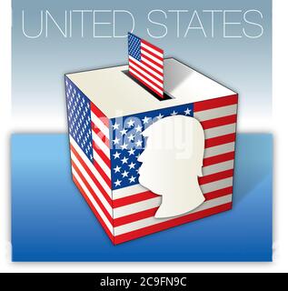 US presidential elections 2020, silhouette portraits of Joe Biden and ...